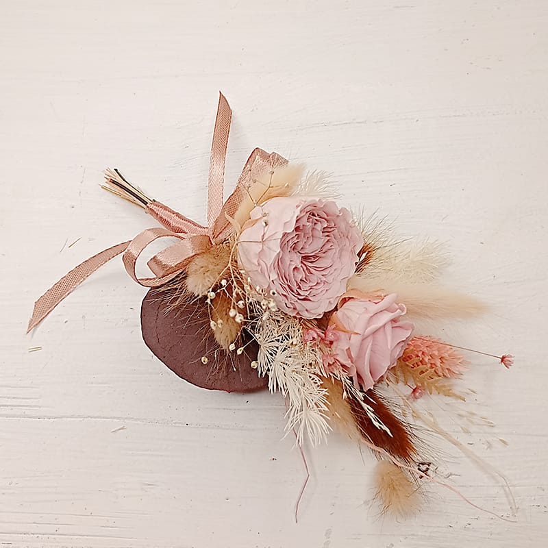 Cocarda mire/nas roz, mocha mouse si ivoire - Flori si Mesaje